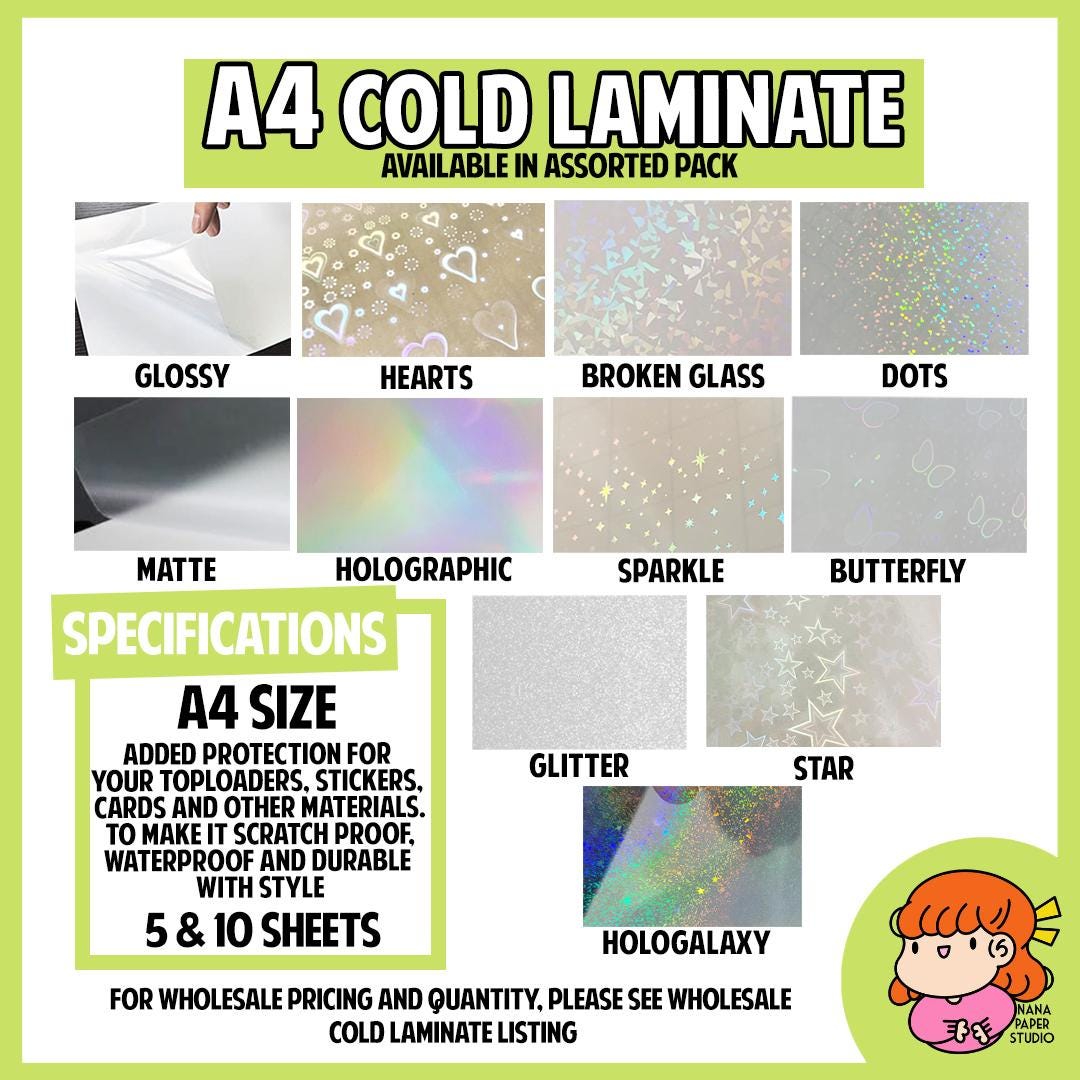 Broken Glass Cold Laminate Sheets A4 Self Adhesive Protective Overlay ...