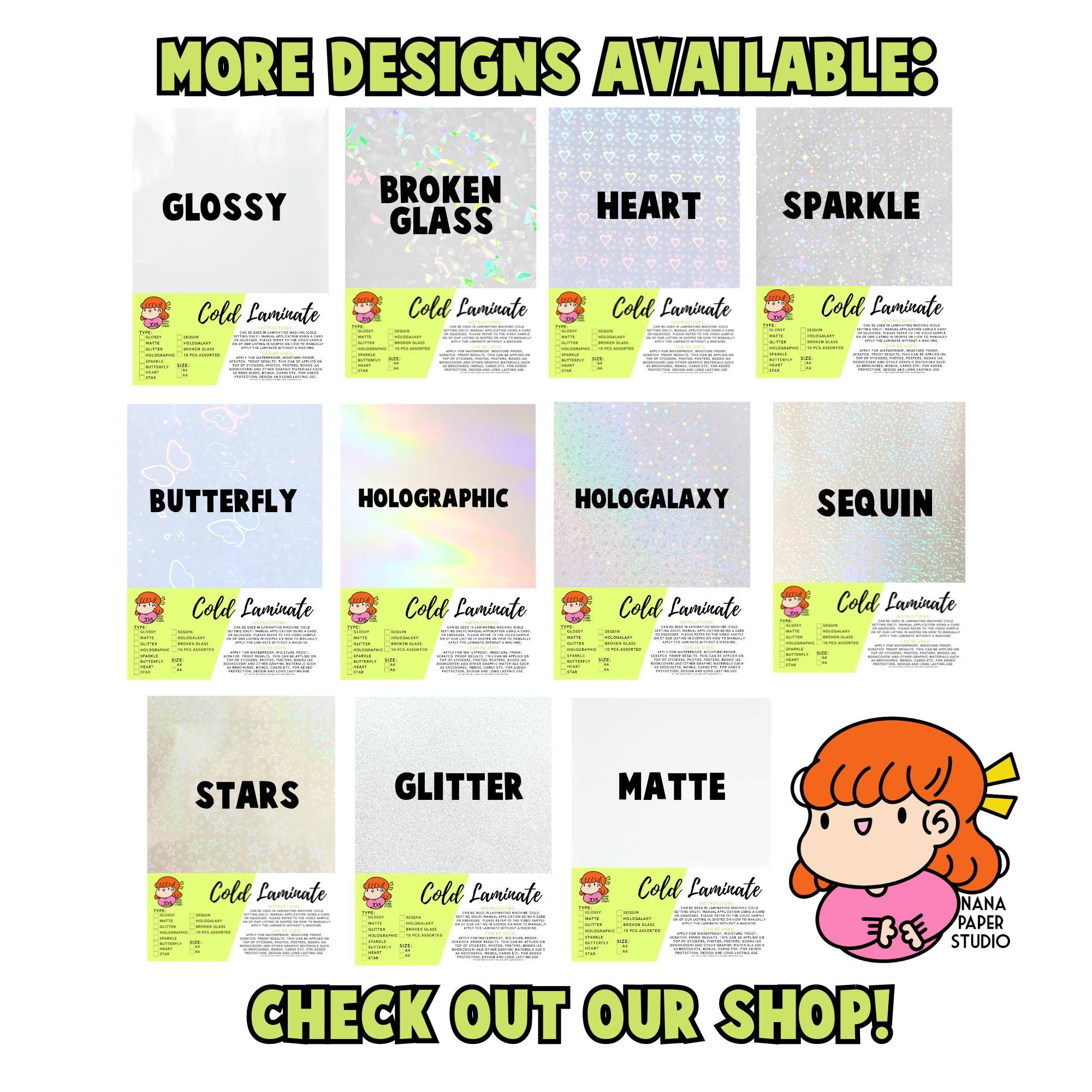 Broken Glass Cold Laminate Sheets A4 Self Adhesive Protective Overlay ...