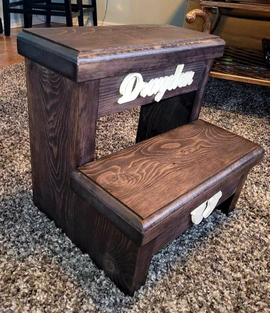 Personalized, Solid Wood, Kids Two Step Stool / Step Stool / Stepping ...