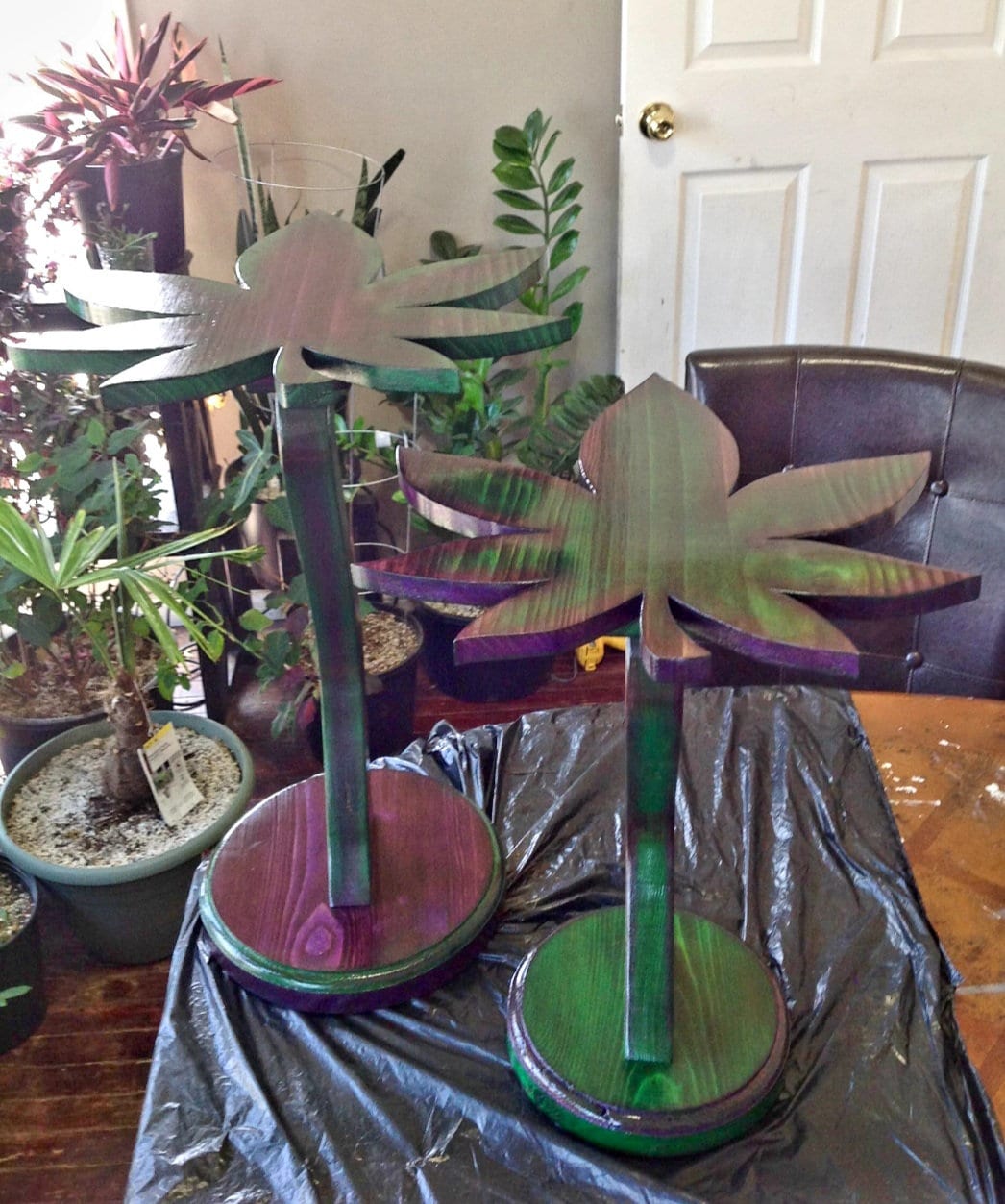 Set of Two Cannabis Leaf / Marijuana / Weed Leaf Stand / Table - Etsy