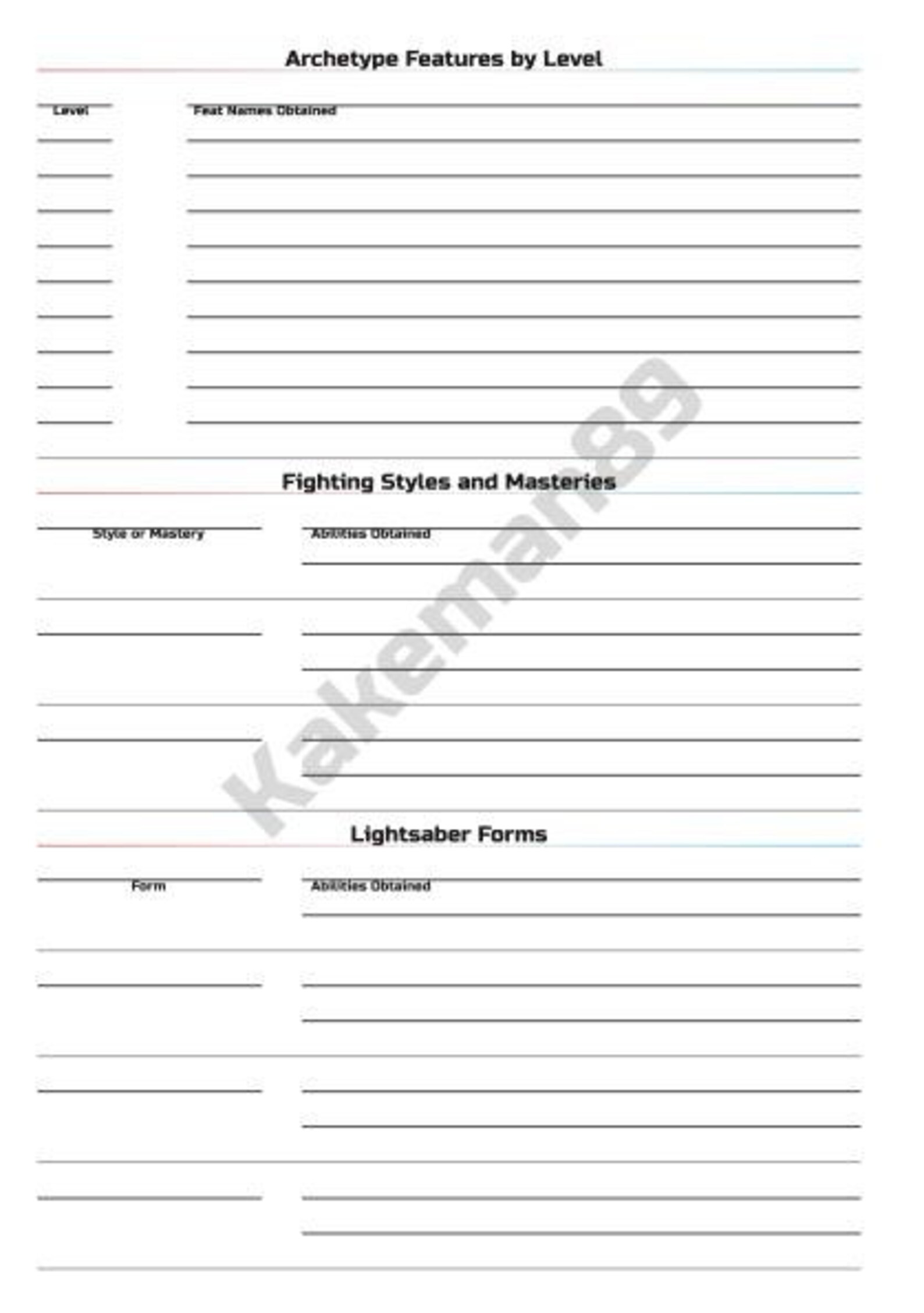 SW5E Character Journal (small Adventure) - Etsy