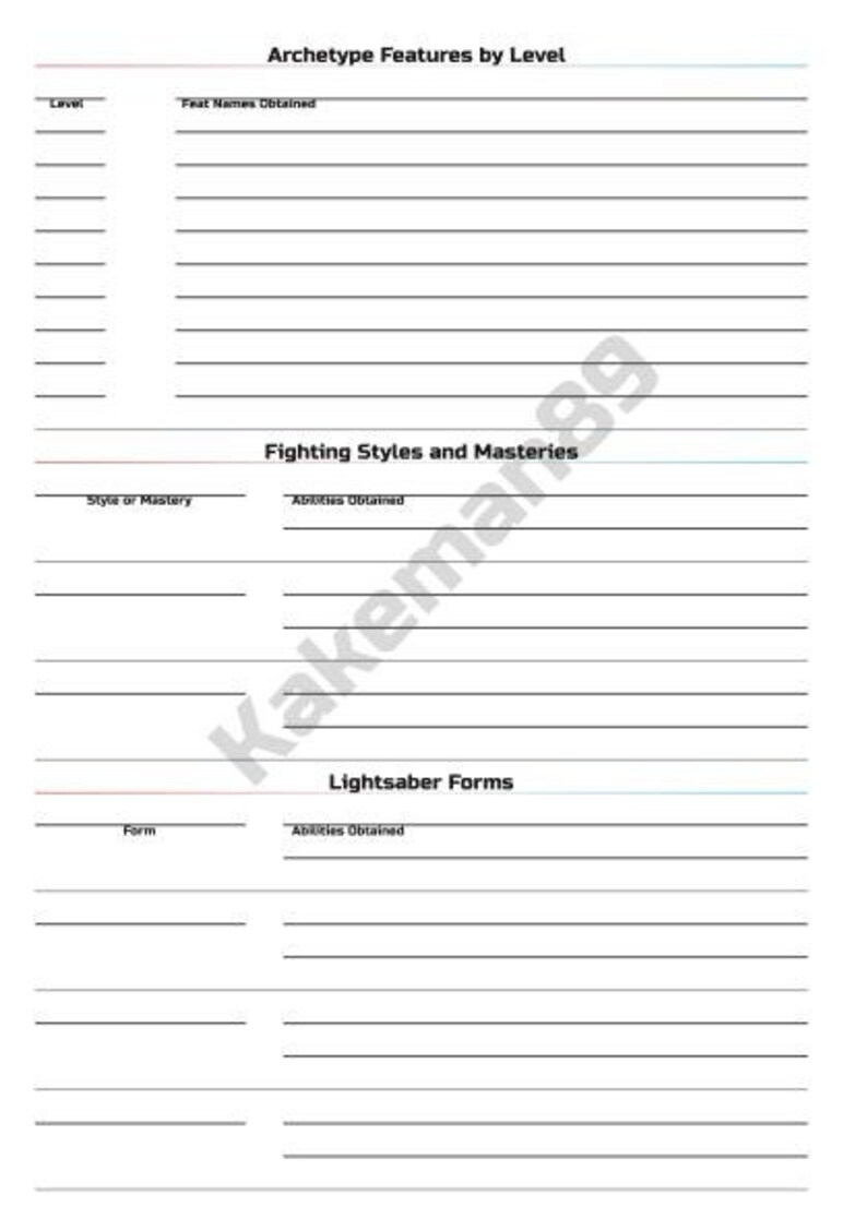 SW5E Character Journal (small Adventure) - Etsy