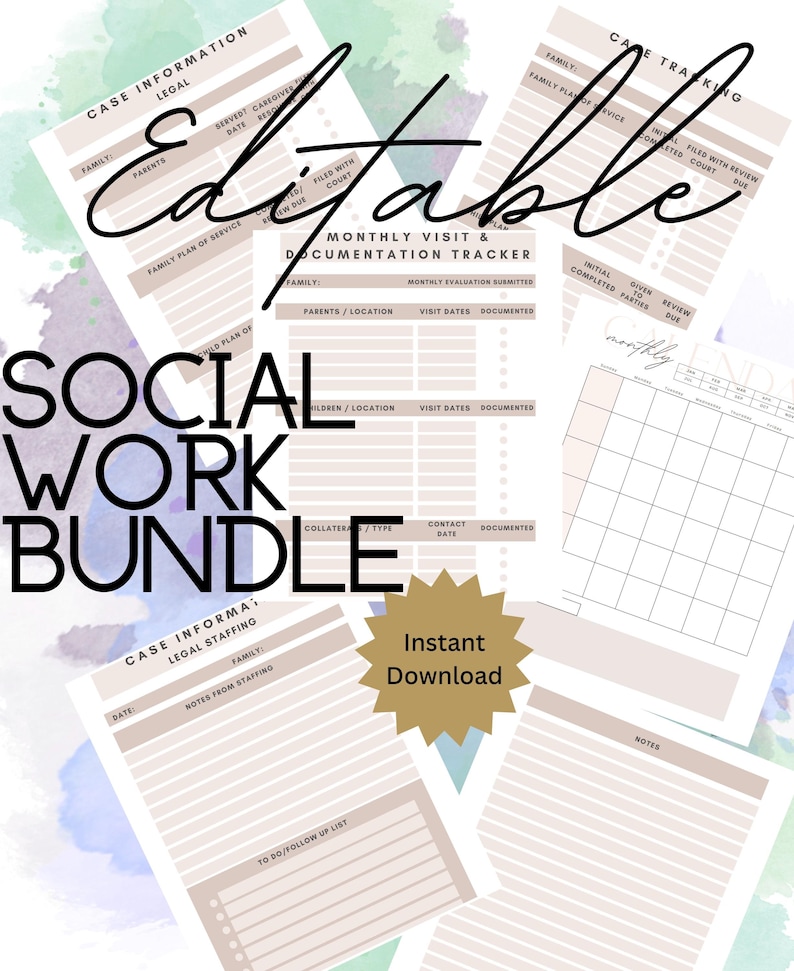Editable Social Worker Journal, Social Worker Notebook, Social Worker ...