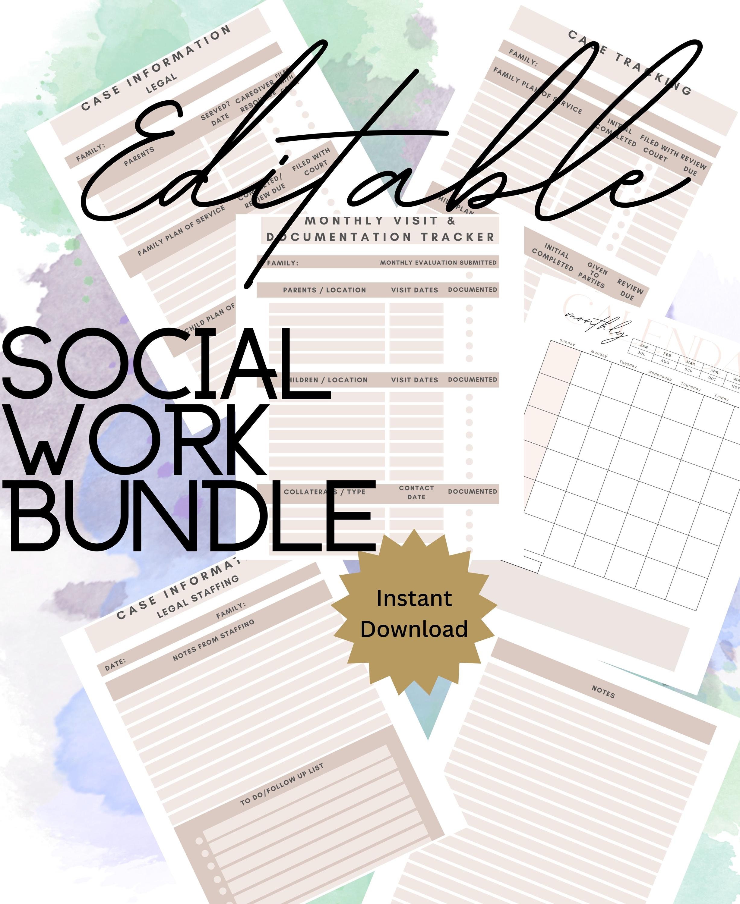 Editable Social Worker Journal, Social Worker Notebook, Social Worker ...