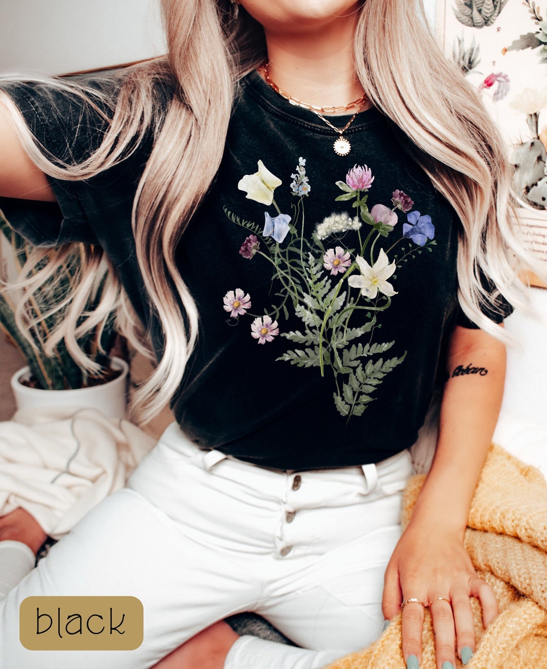 Fairycore, Dried Flowers Comfort Colors Shirt, Dark Cottagecore Tshirt ...