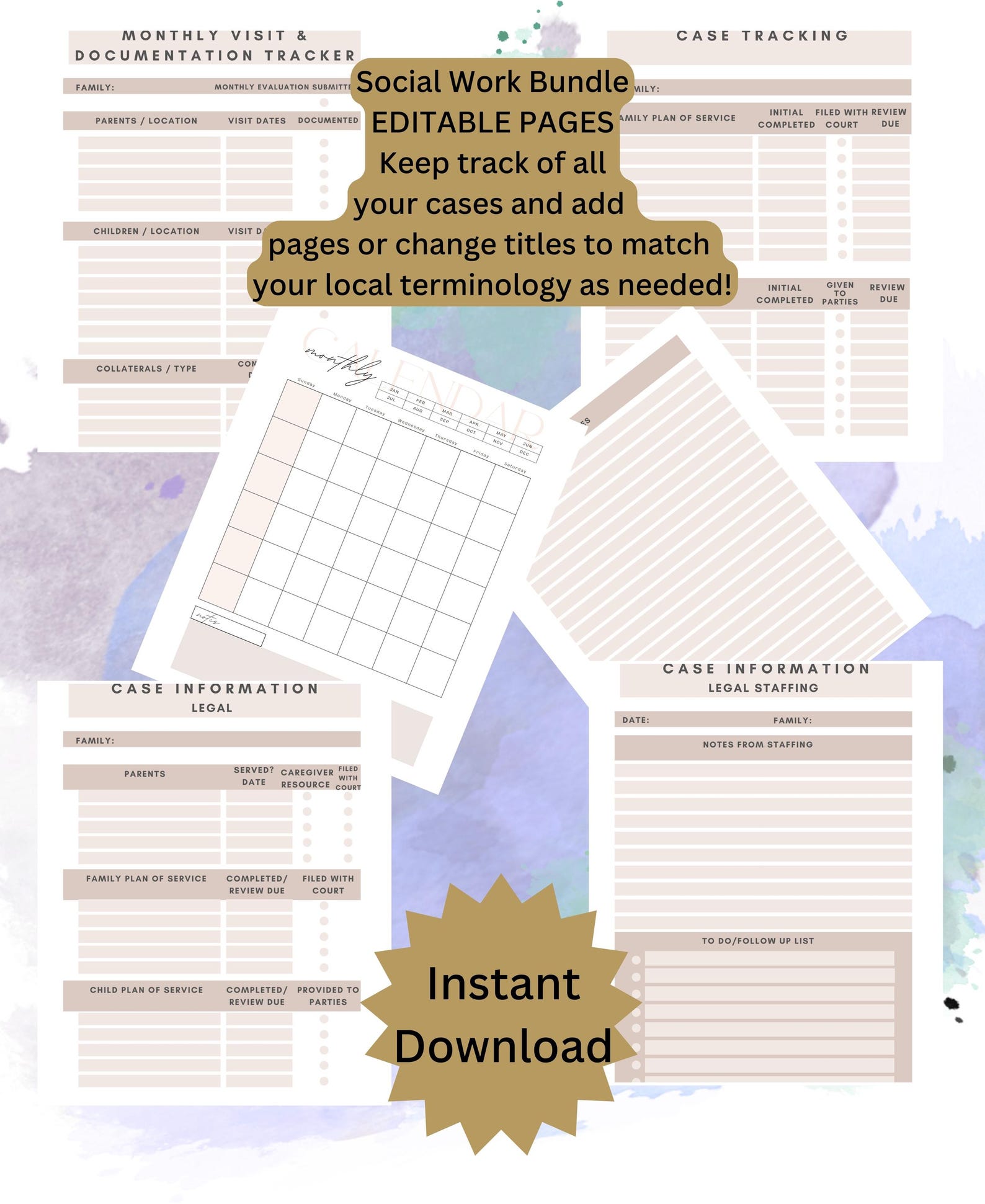 Editable Social Worker Journal, Social Worker Notebook, Social Worker ...