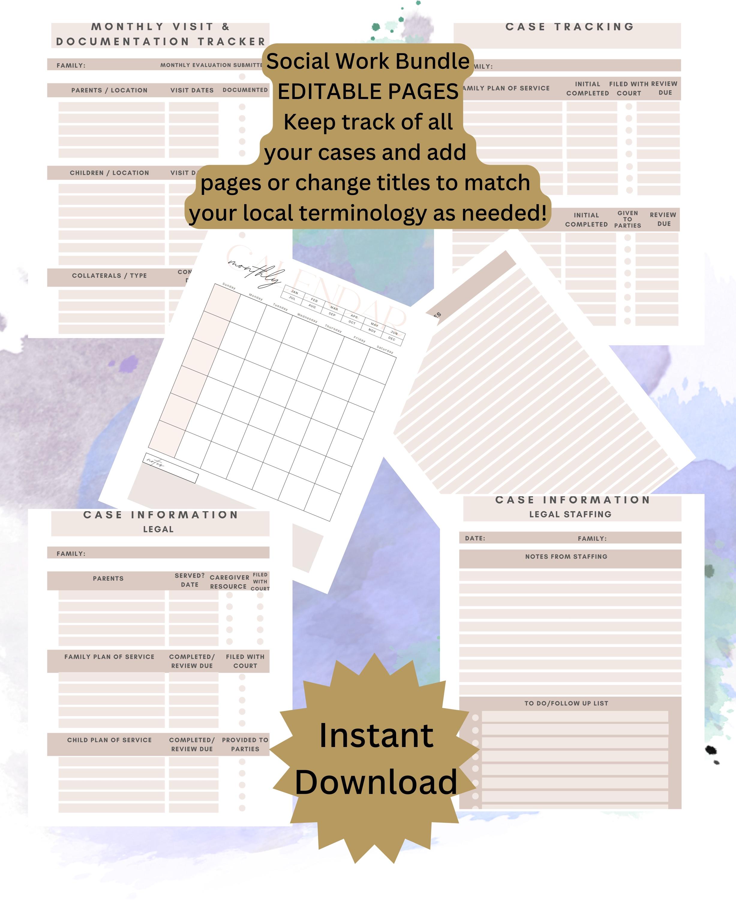 Editable Social Worker Journal, Social Worker Notebook, Social Worker ...