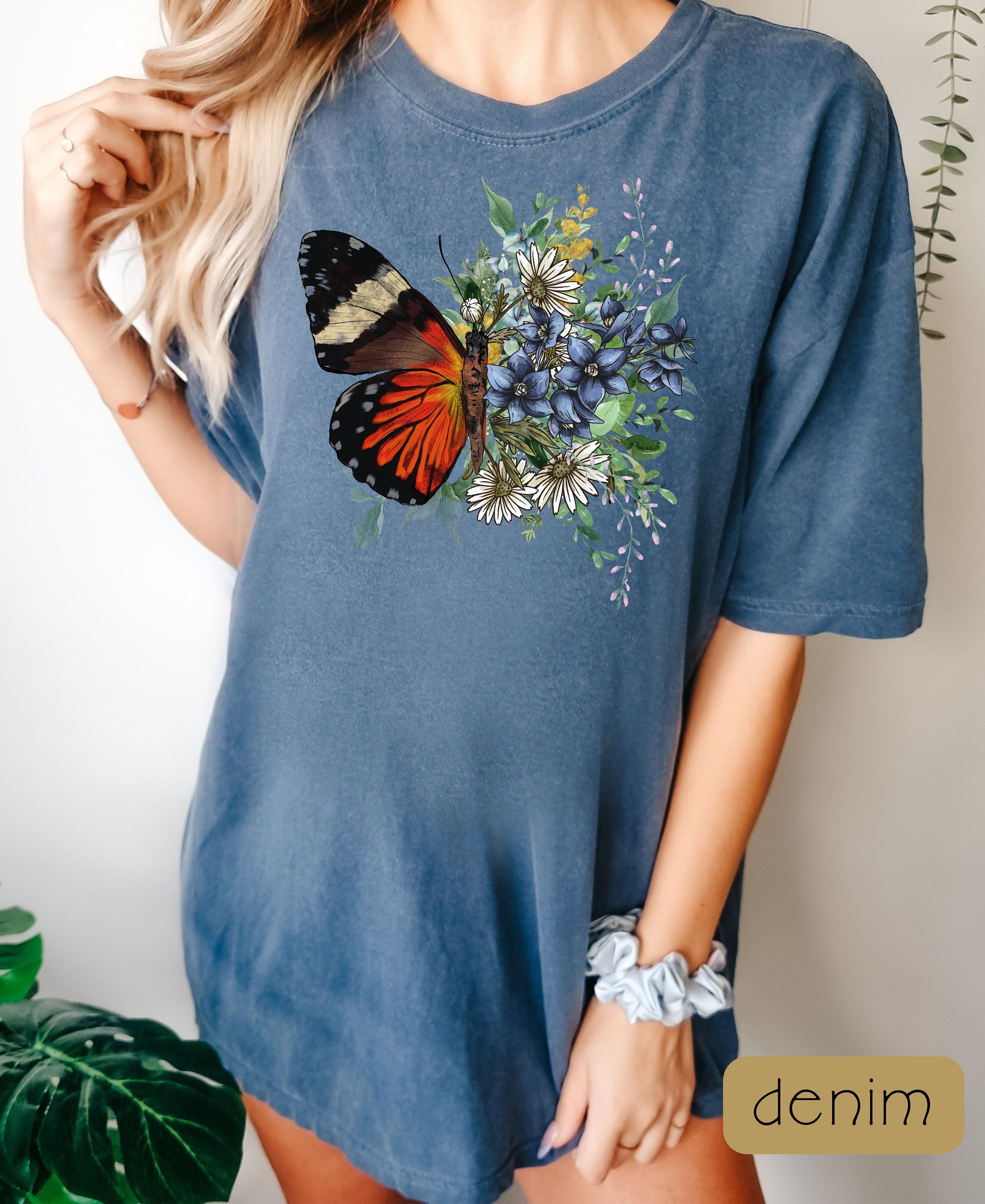 Forestcore Butterfly Comfort Colors Shirt, Dark Cottagecore Tshirt ...