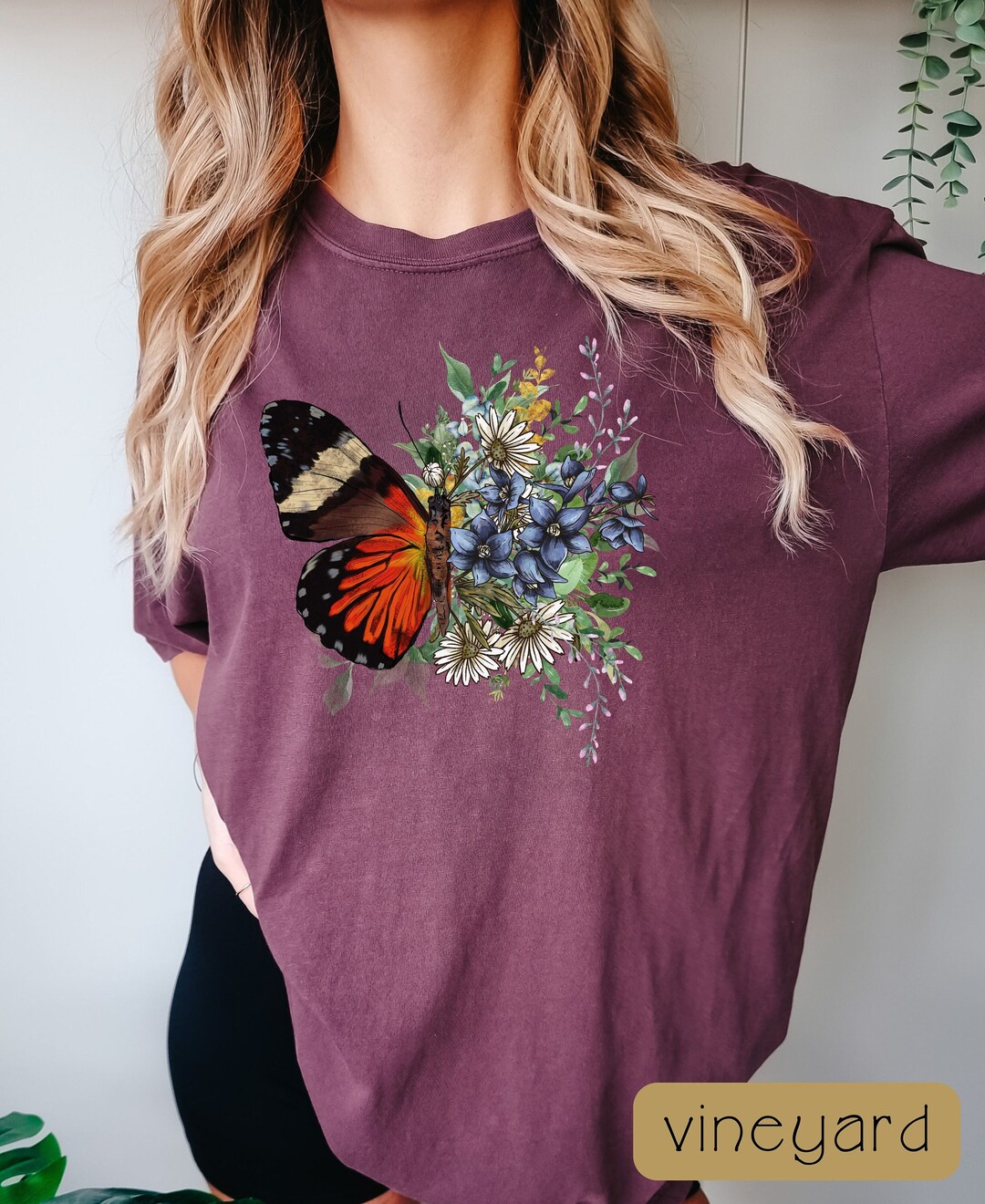 Forestcore Butterfly Comfort Colors Shirt, Dark Cottagecore Tshirt ...