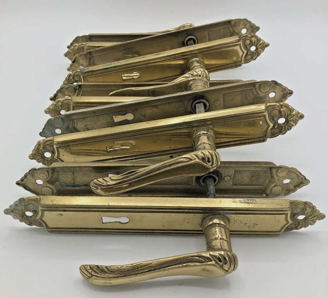 5 Vintage French Door Handles Knobs Sets 1970s Brass - Etsy