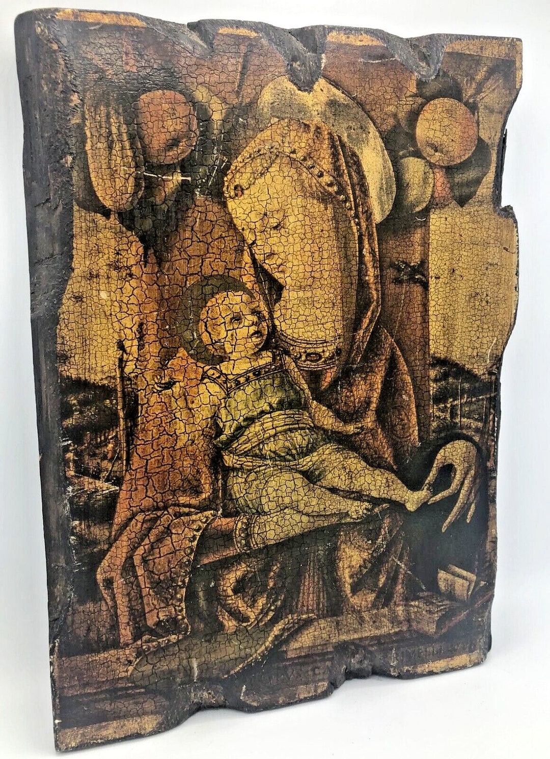 Large Antique Religious Icon Early 1900's Wood Jesus Christ Mary - Etsy