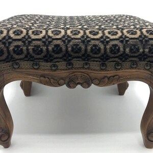 Antique French Louis XV Style Foot Rest 19th Century Fabric Woodwork ...