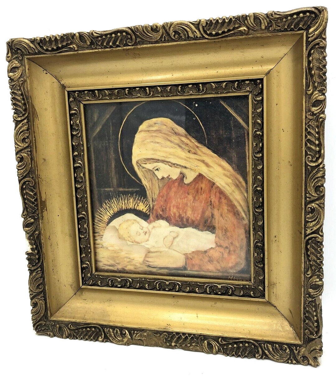 Antique French Religious Icon Framed Dated 1936 Painting or Printing - Etsy