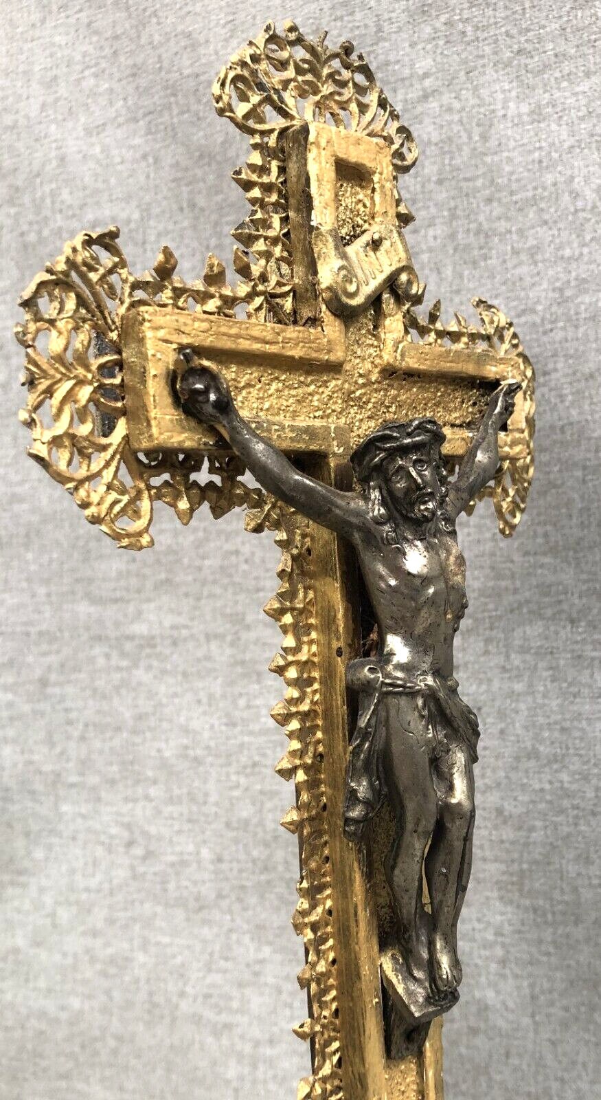 Antique French Napoleon III Crucifix 19th Century Religious Gilded Wood ...