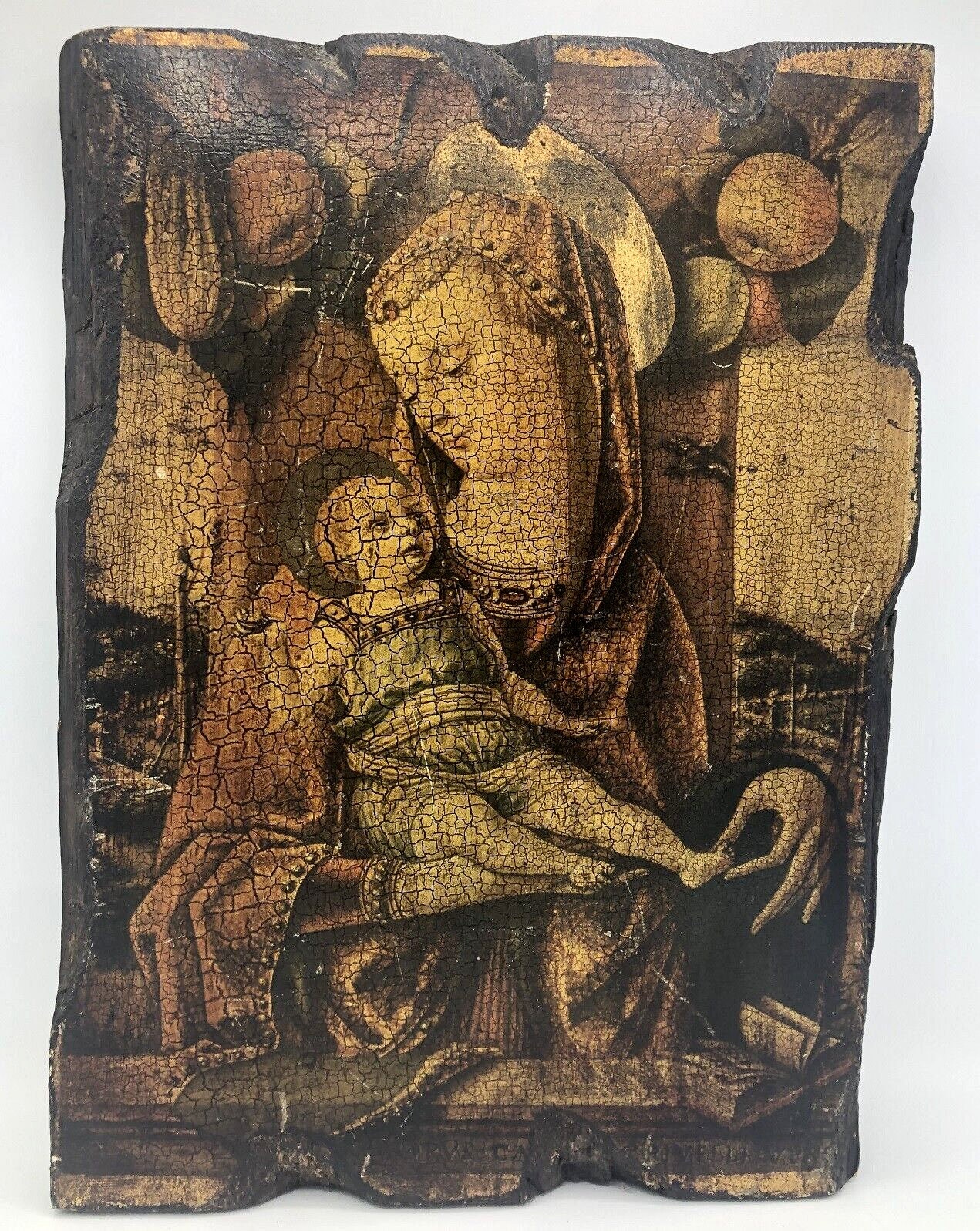 Large Antique Religious Icon Early 1900's Wood Jesus Christ Mary - Etsy