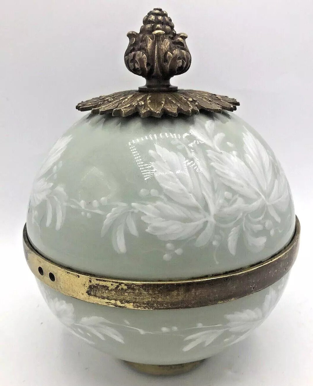 Large Antique French Stair Ball Early 1900's Bronze Ceramic - Etsy