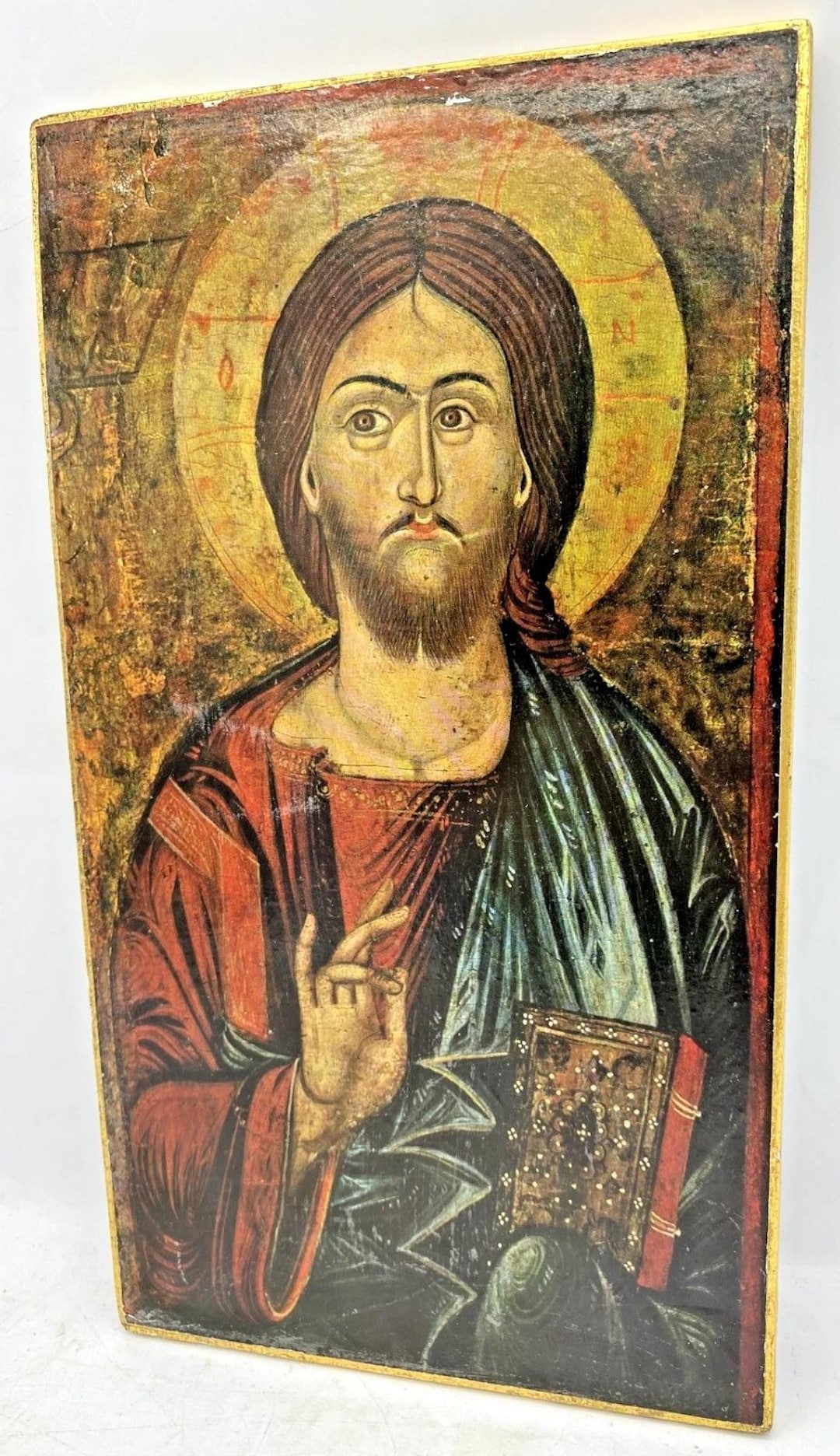 Antique French Religious Icon Early 1900's Gilded Wood Jesus - Etsy