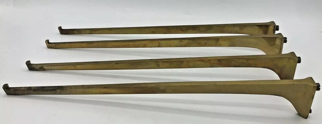 4 Large Antique French Shelf Brackets Lot Mid-1900's Brass Showcase - Etsy