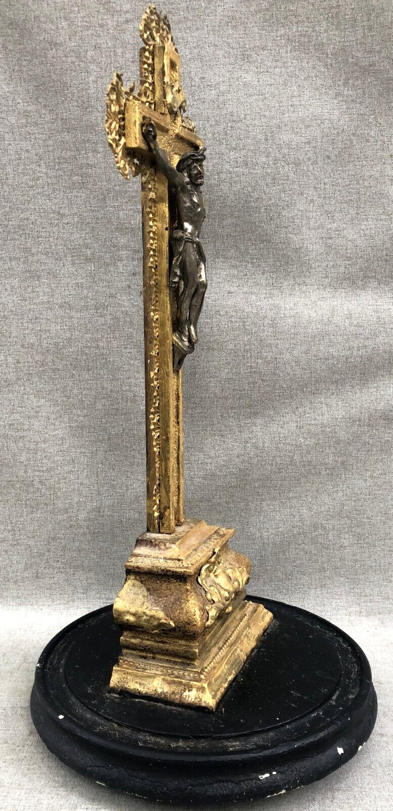 Antique French Napoleon III Crucifix 19th Century Religious Gilded Wood ...