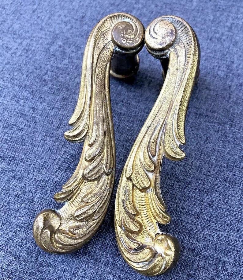 3 Large Antique French Door Handles Knobs Sets Early 1900's Gilded ...