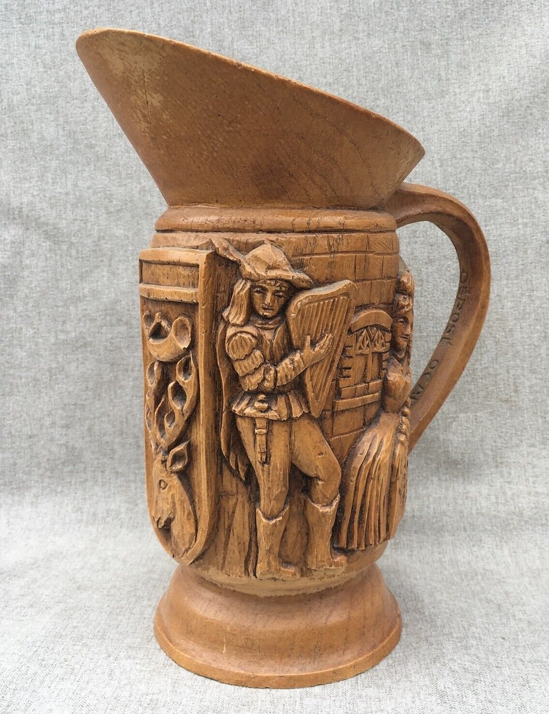 Large Vintage Belgian Wood Jug Mid-1900's Woodwork Sculpture 1 Liter Signed - Etsy