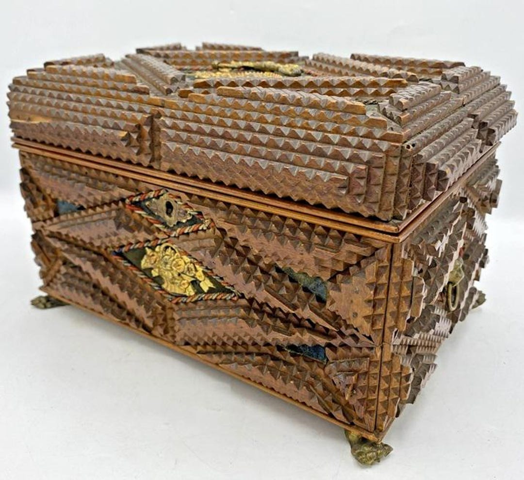 Large Antique French Box 19th Century Woodwork Bronze Onaments - Etsy