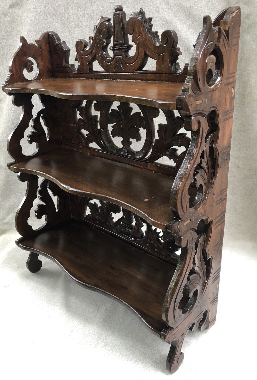 Large Antique German Black Forest Shelf 19th Century Woodwork Sculpture ...