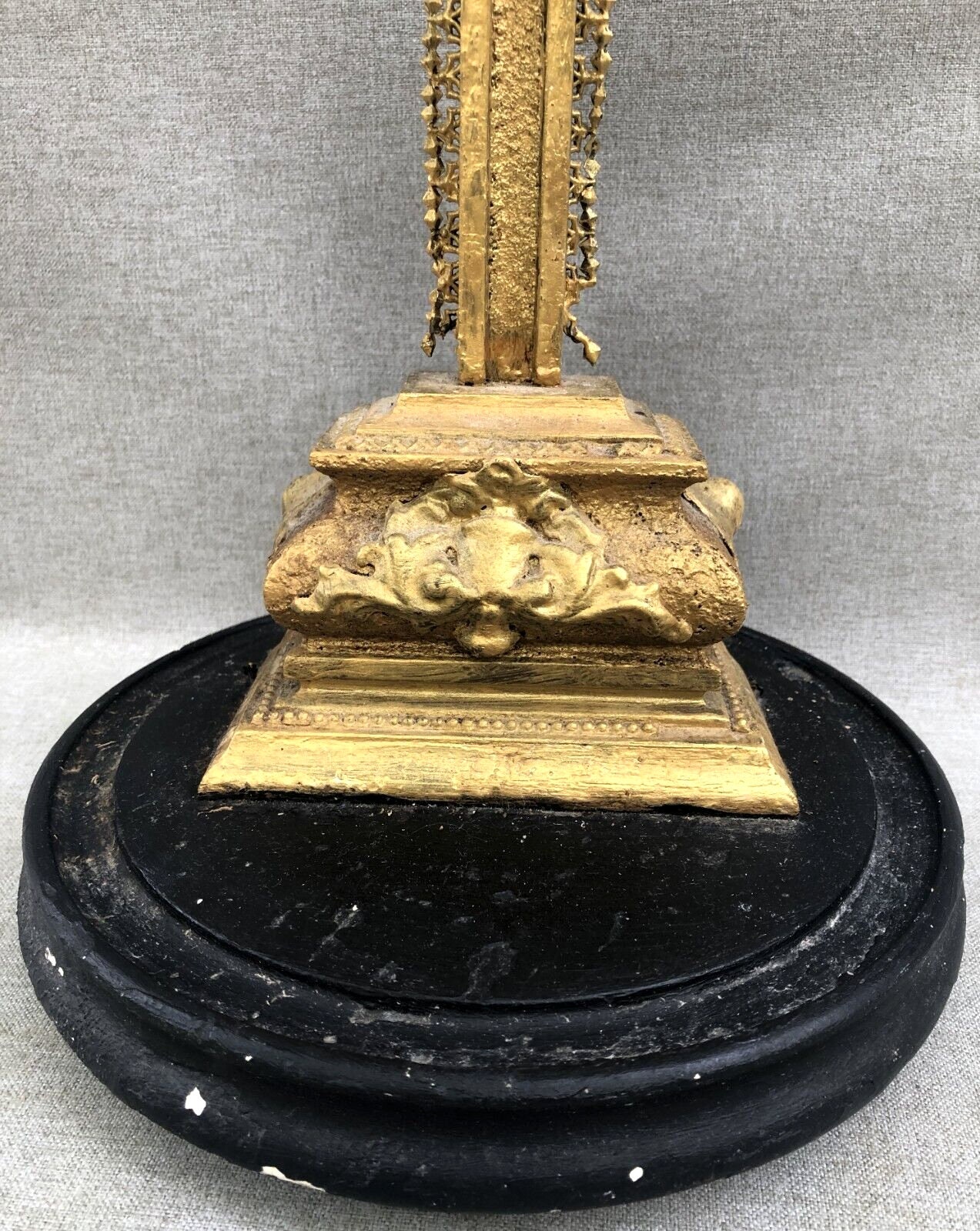 Antique French Napoleon III Crucifix 19th Century Religious Gilded Wood ...