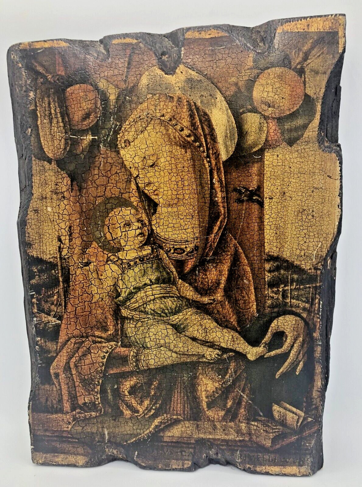 Large Antique Religious Icon Early 1900's Wood Jesus Christ Mary - Etsy