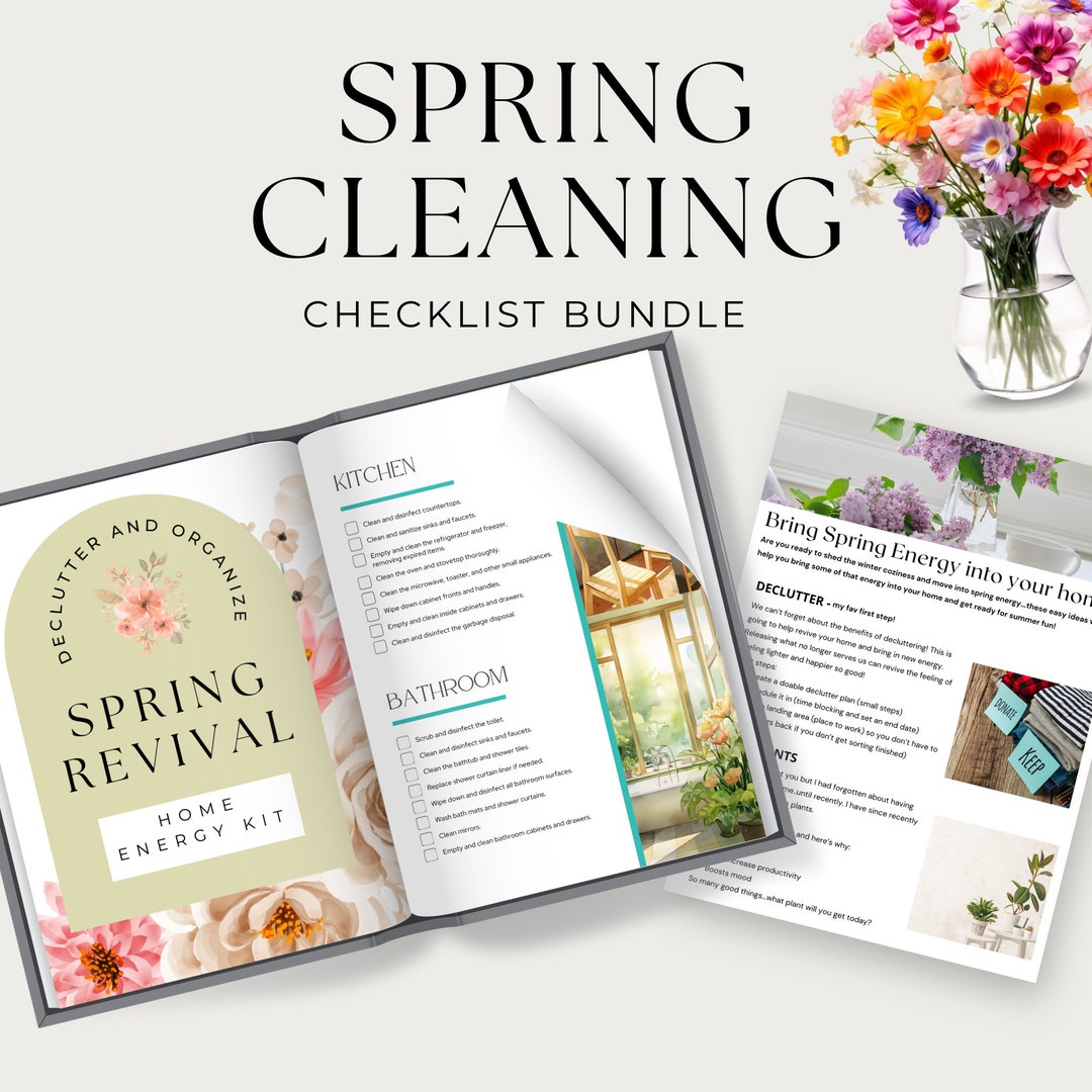 Spring Cleaning Checklist, Spring Deep Cleaning Pdf, Printable Whole ...