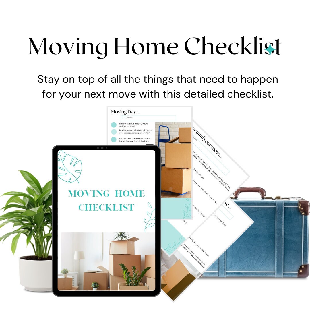 Moving House Printable Checklist Bundle, Move Home Organization, Home ...
