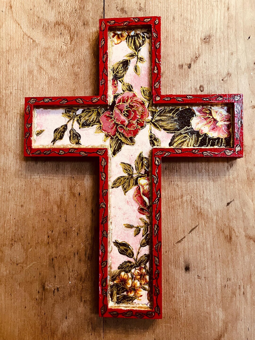Rose Cross, Roses, Floral Cross, One of a Kind Cross, Cross Collection ...