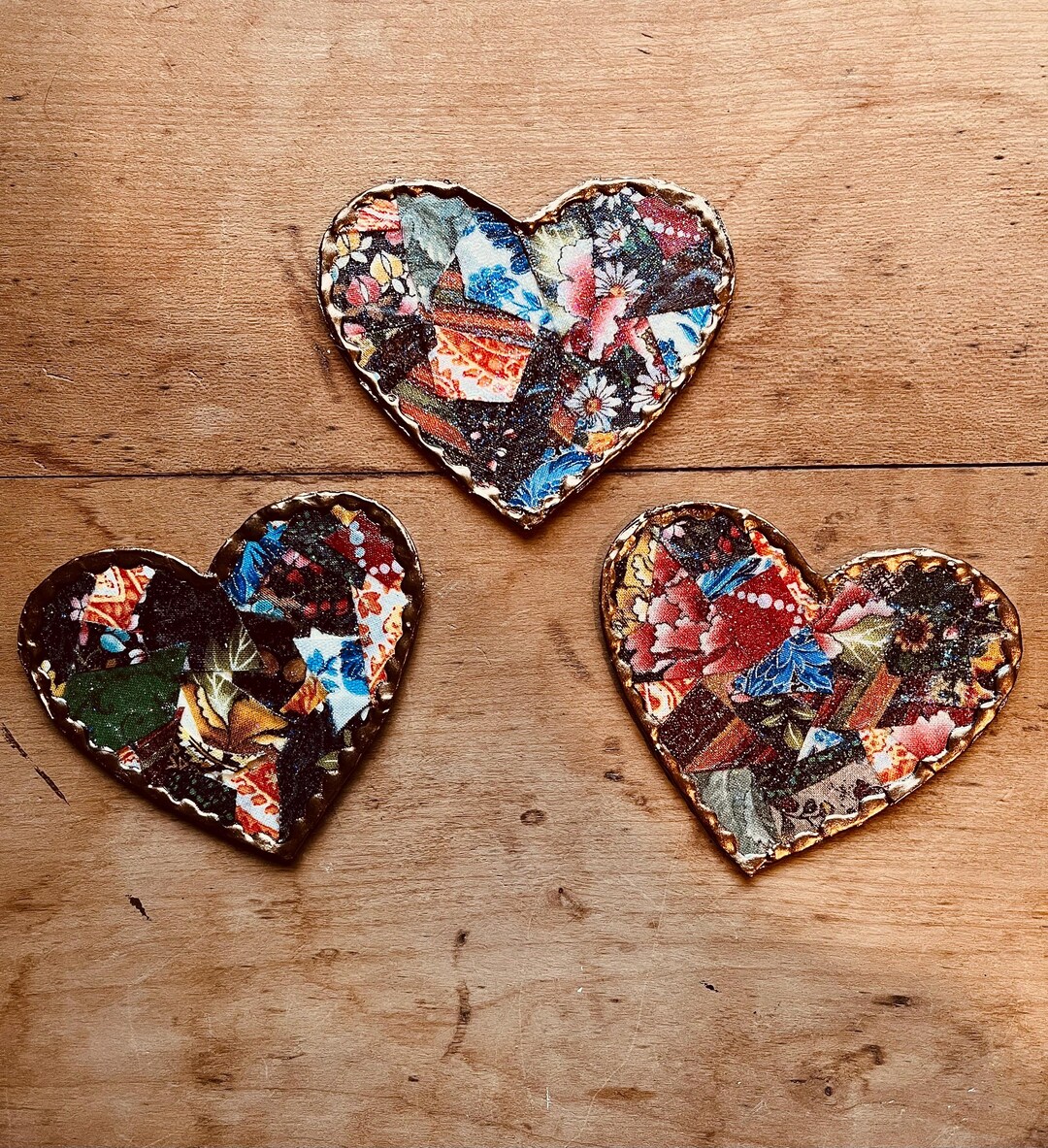 3 Hearts, Decoupaged Heart, Love, Hearts - Etsy