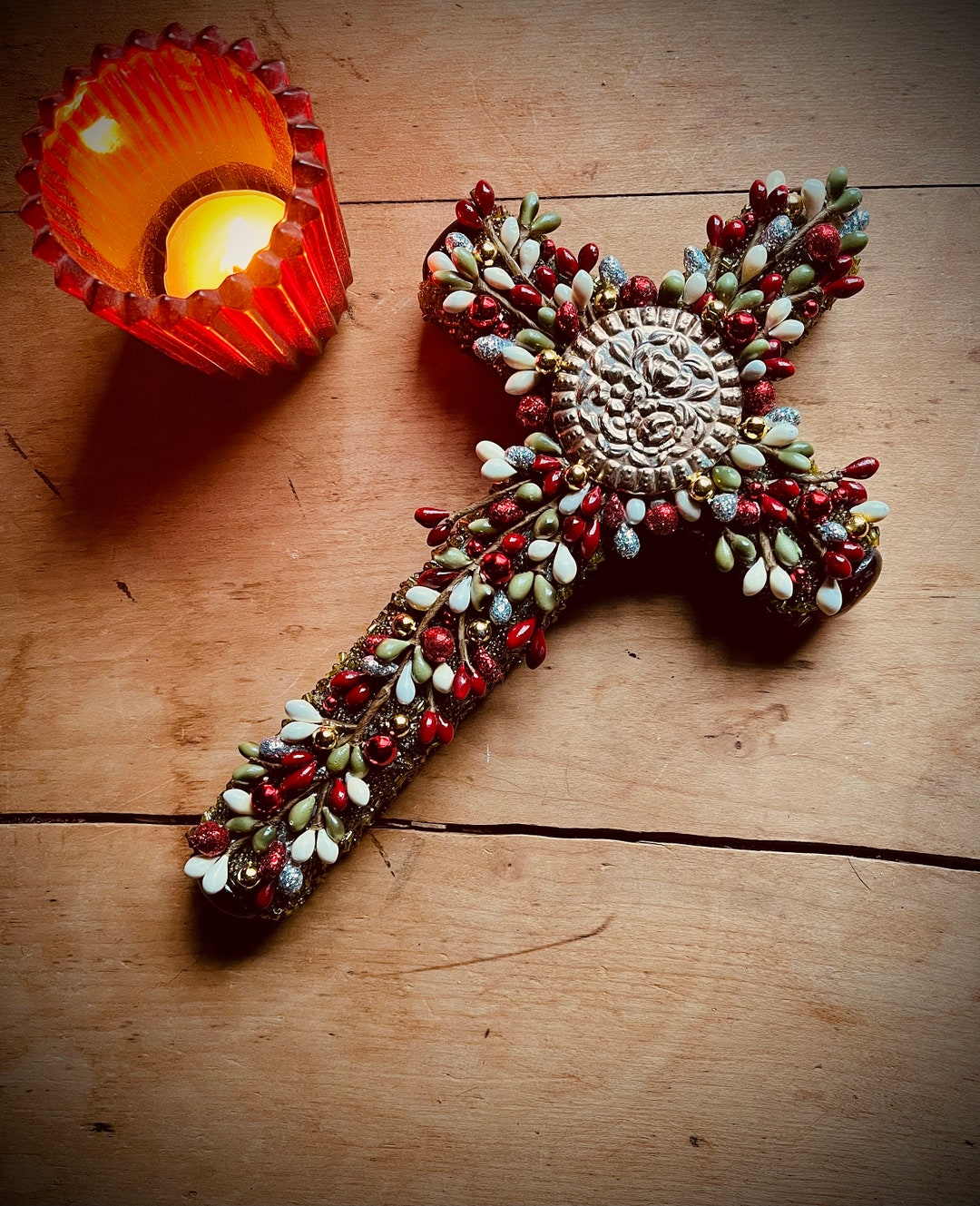 Cross, Wall Cross, Christmas Cross, Christmas Gift, One of a Kind Cross ...