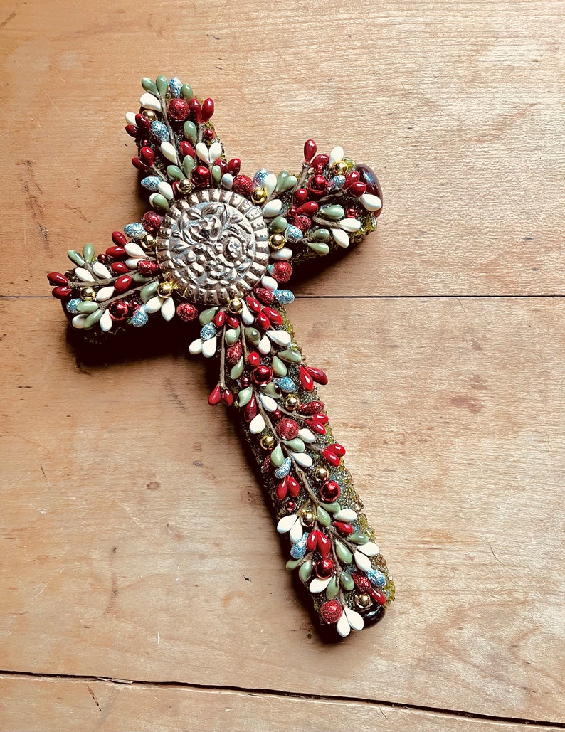 Cross, Wall Cross, Christmas Cross, Christmas Gift, One of a Kind Cross ...