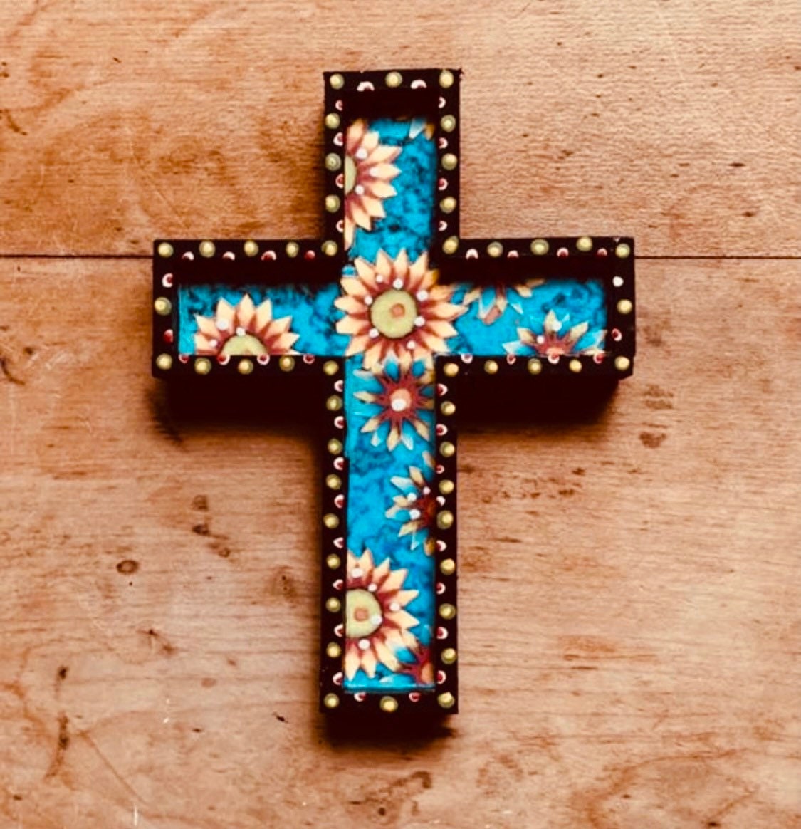 Sunflower Cross, Sunflowers, Sunbursts, Folk Art, Wall Cross, Christian ...