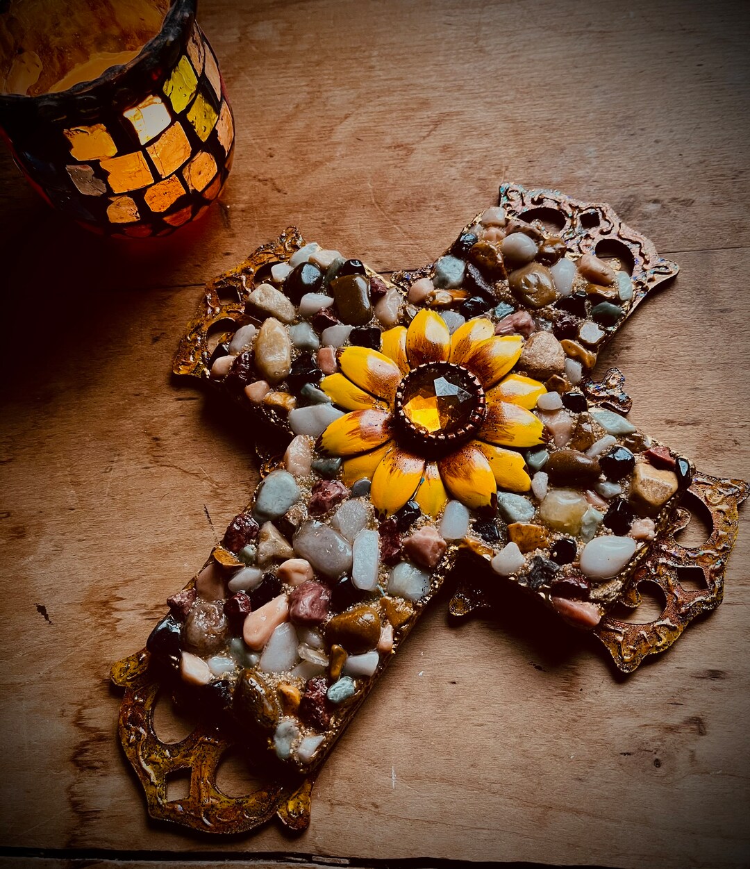 Sunflower Cross, Crosses, Religious Gift, Christian Gift, Wall Decor ...
