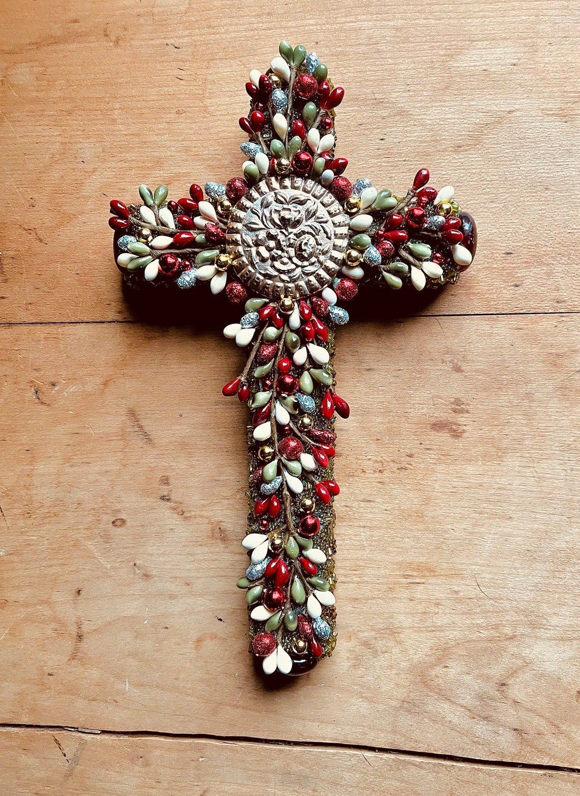 Cross, Wall Cross, Christmas Cross, Christmas Gift, One of a Kind Cross ...
