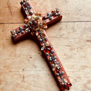 Handmade Costume Jewelry Cross: Repurposed Found Objects Wall Decor - Etsy