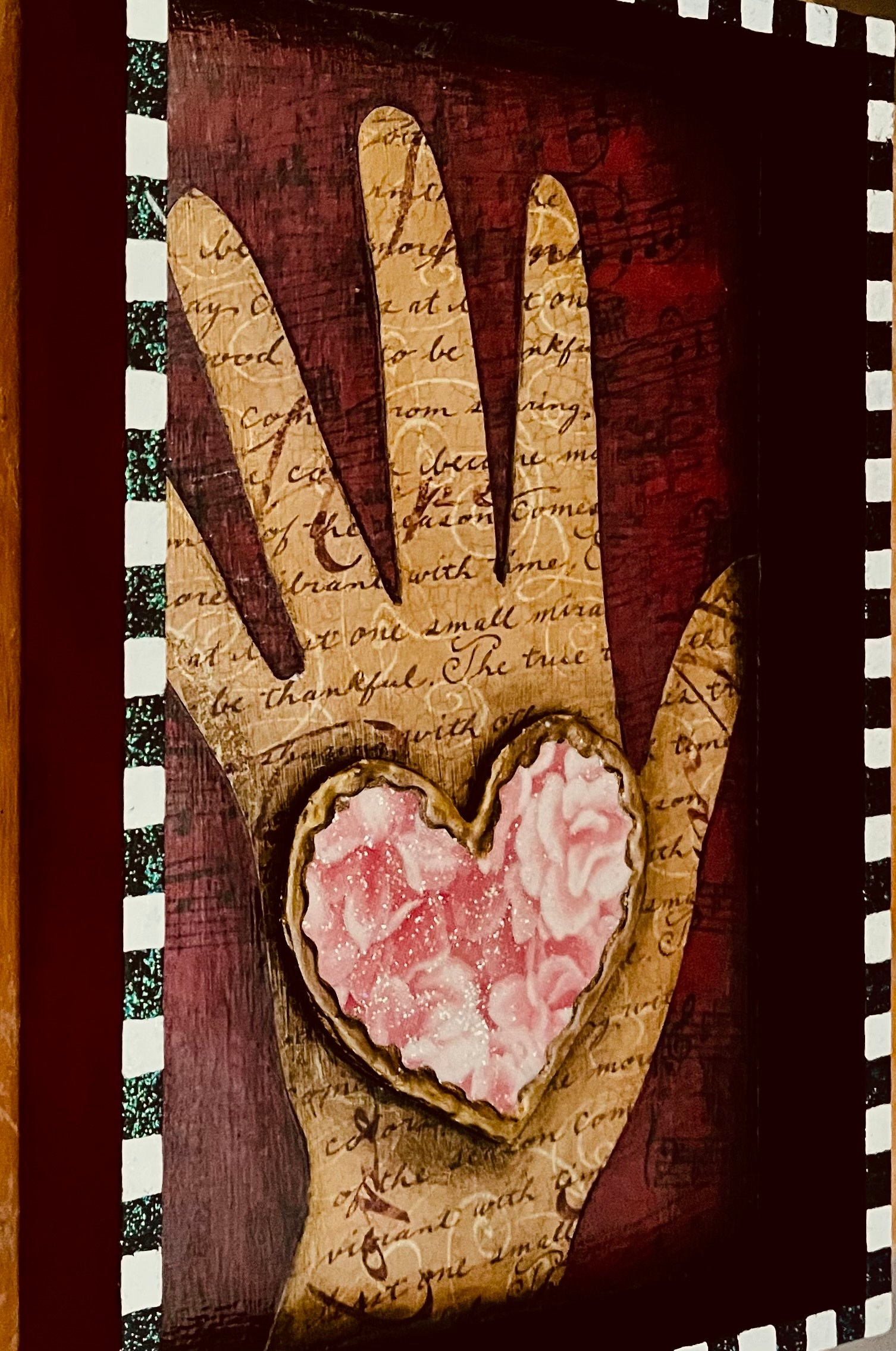 Heart in Hand Art, Heart, Hand, Heart Art, Shadow Box Heart in Hand ...