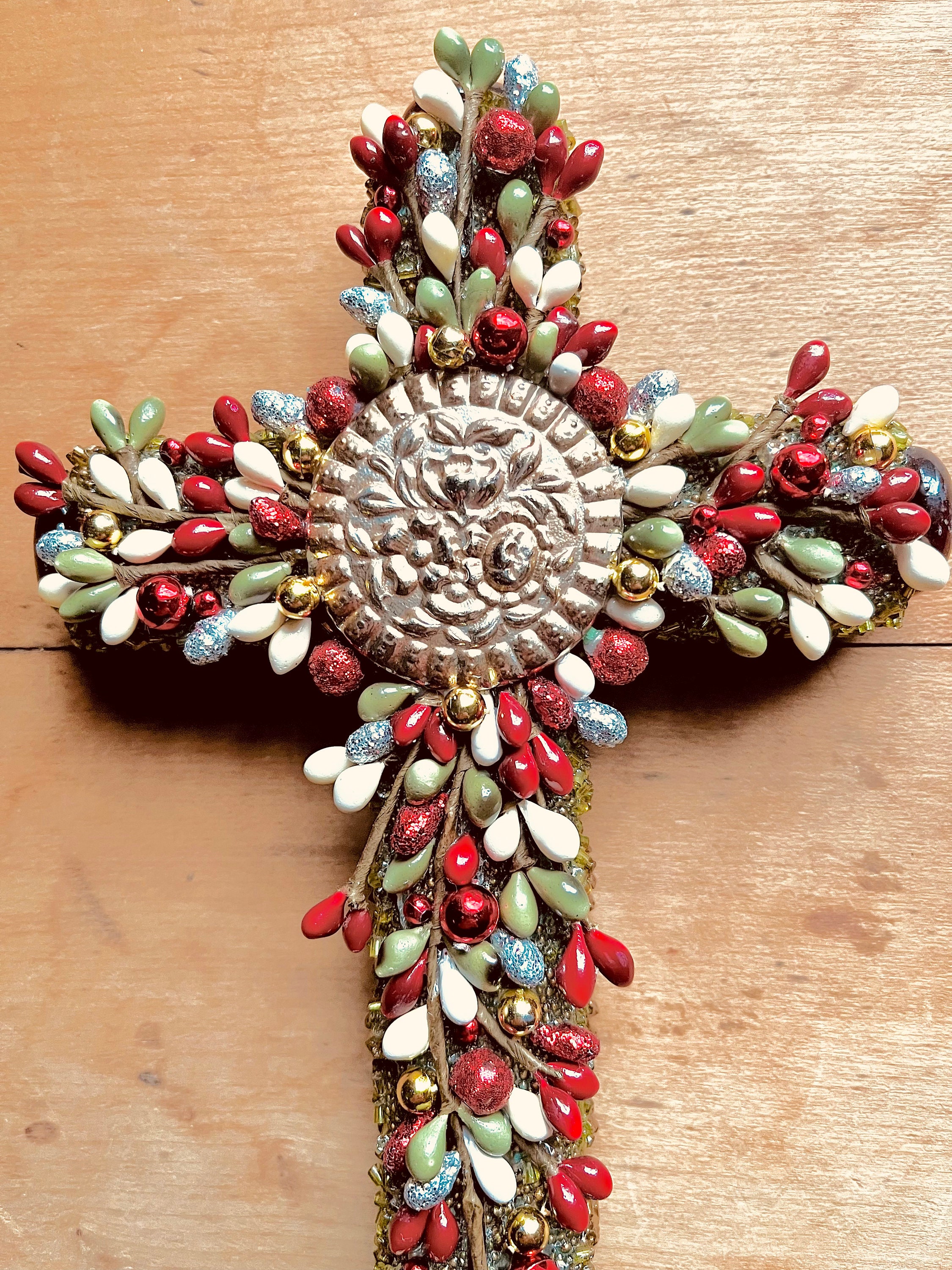 Cross, Wall Cross, Christmas Cross, Christmas Gift, One of a Kind Cross ...