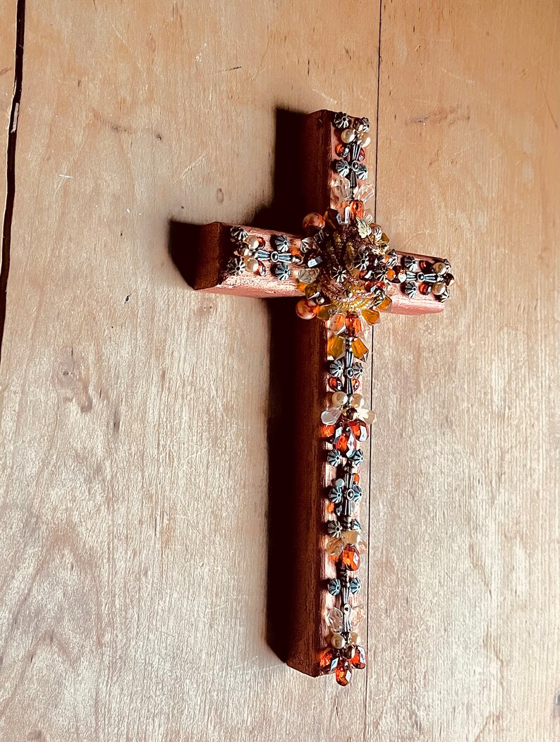 Handmade Costume Jewelry Cross: Repurposed Found Objects Wall Decor - Etsy