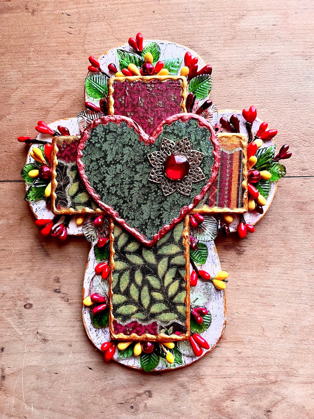 One of a Kind Wall Cross for Home, Found Object Cross, Handmade Cross ...