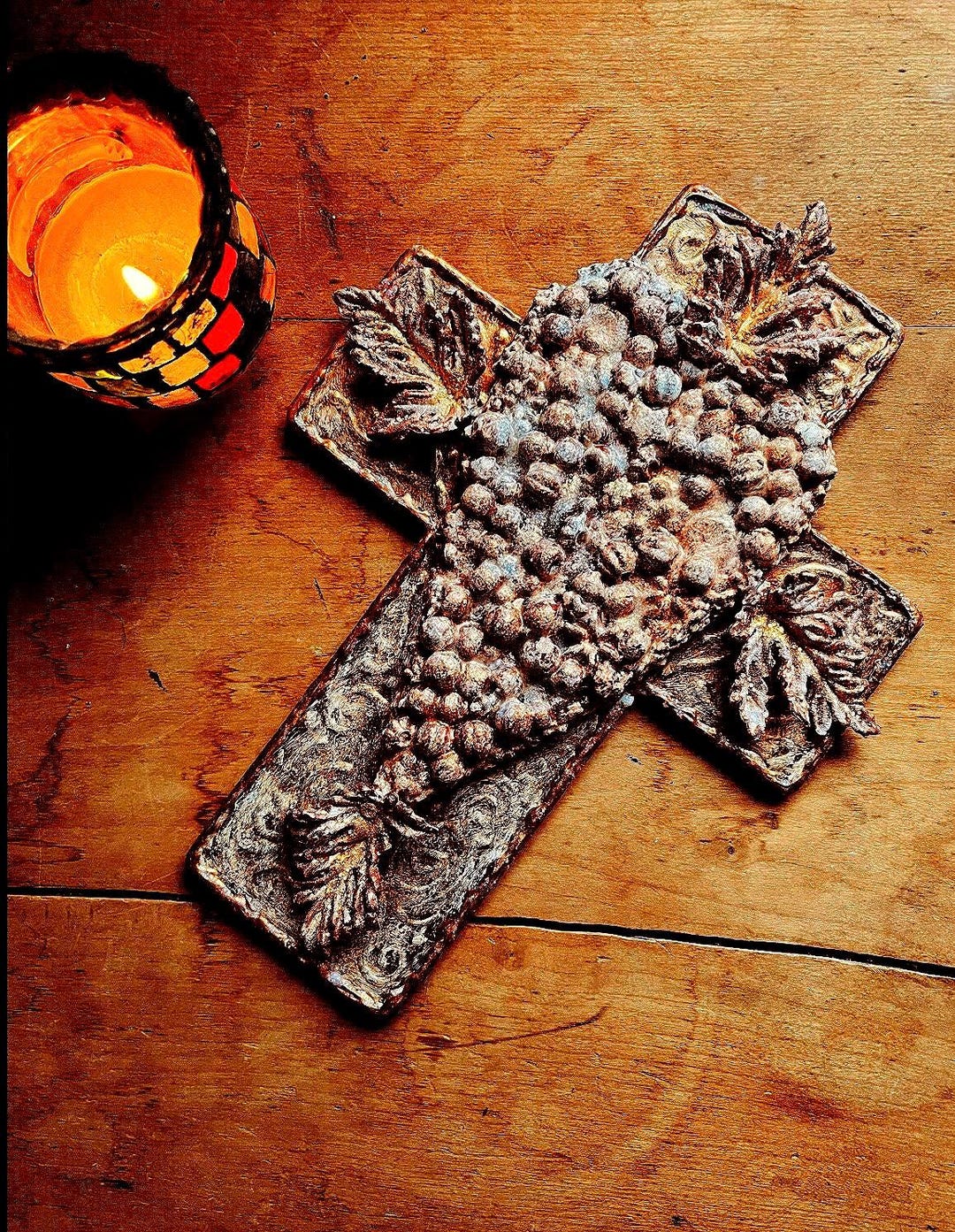 Handmade Mixed Media Cross: Religious Wall Decor (6.5x9") - Etsy