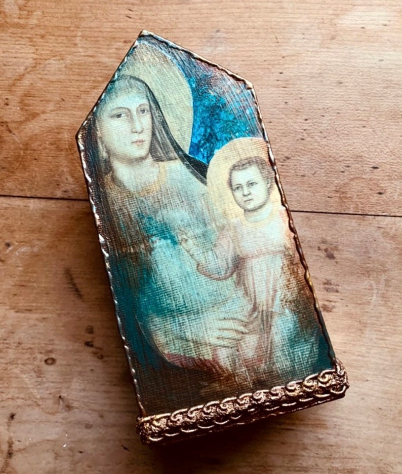 CLEARANCE Blessed Mother, Baby Jesus, Little Shrine, One of a Kind ...