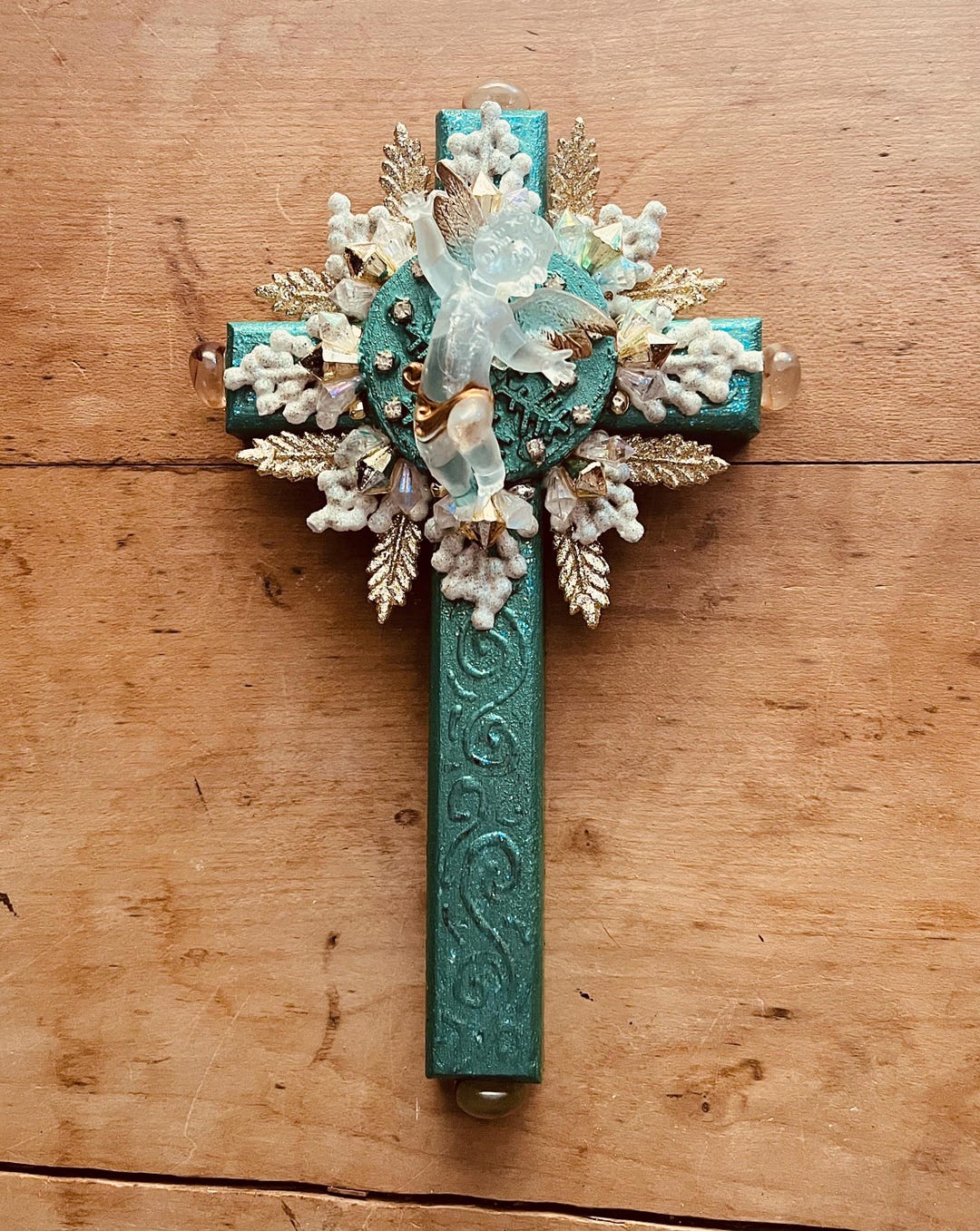 Christmas Angel Cross: Recycled, Upcycled, Beaded, Embellished ...
