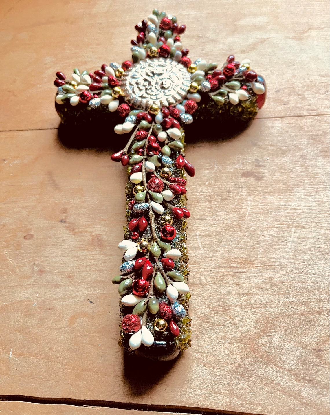 Cross, Wall Cross, Christmas Cross, Christmas Gift, One of a Kind Cross ...