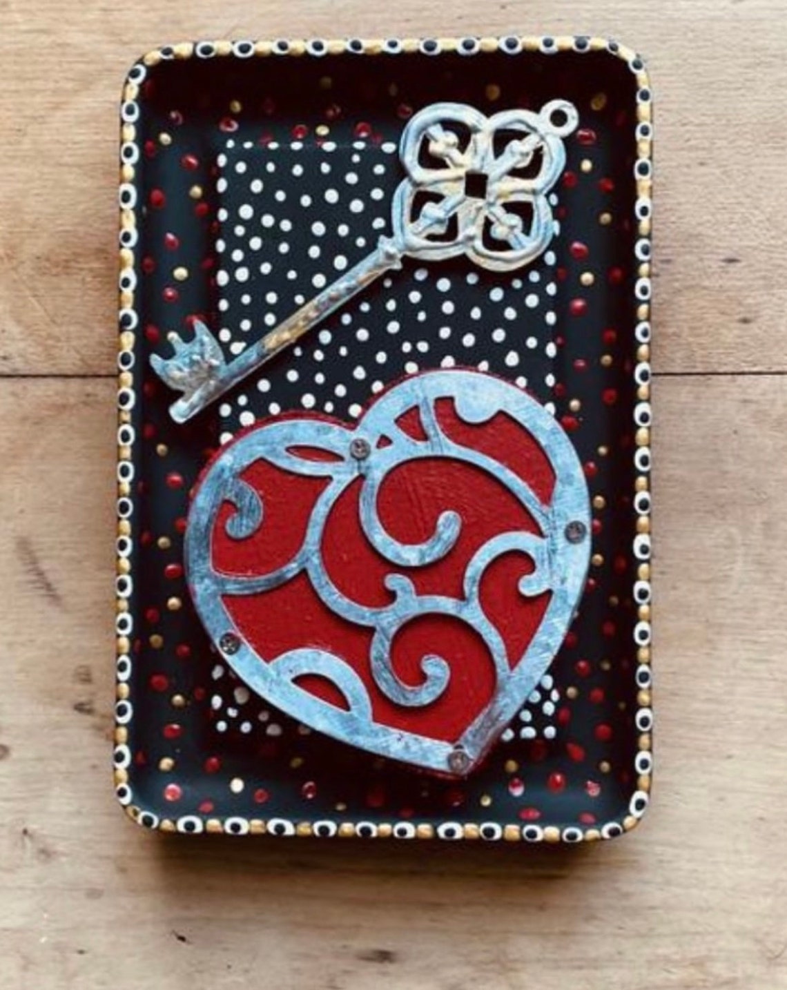 Folk Art Heart, Key to My Heart, Heart Art, Heart, Love, Valentine Gift ...