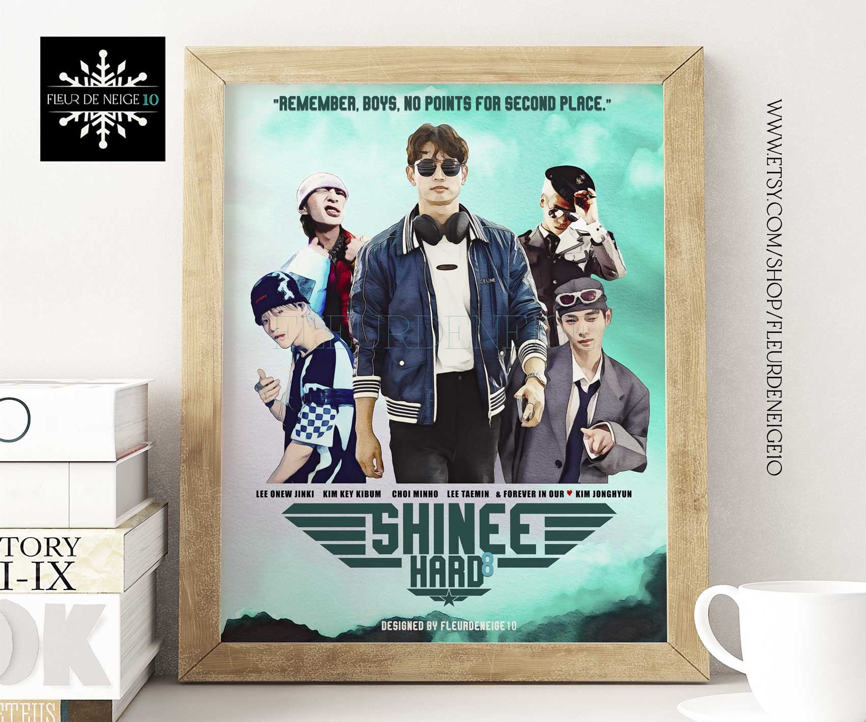 Shinee Kpop Top Gun Movie Poster Art Print Watercolor Illustration HARD ...