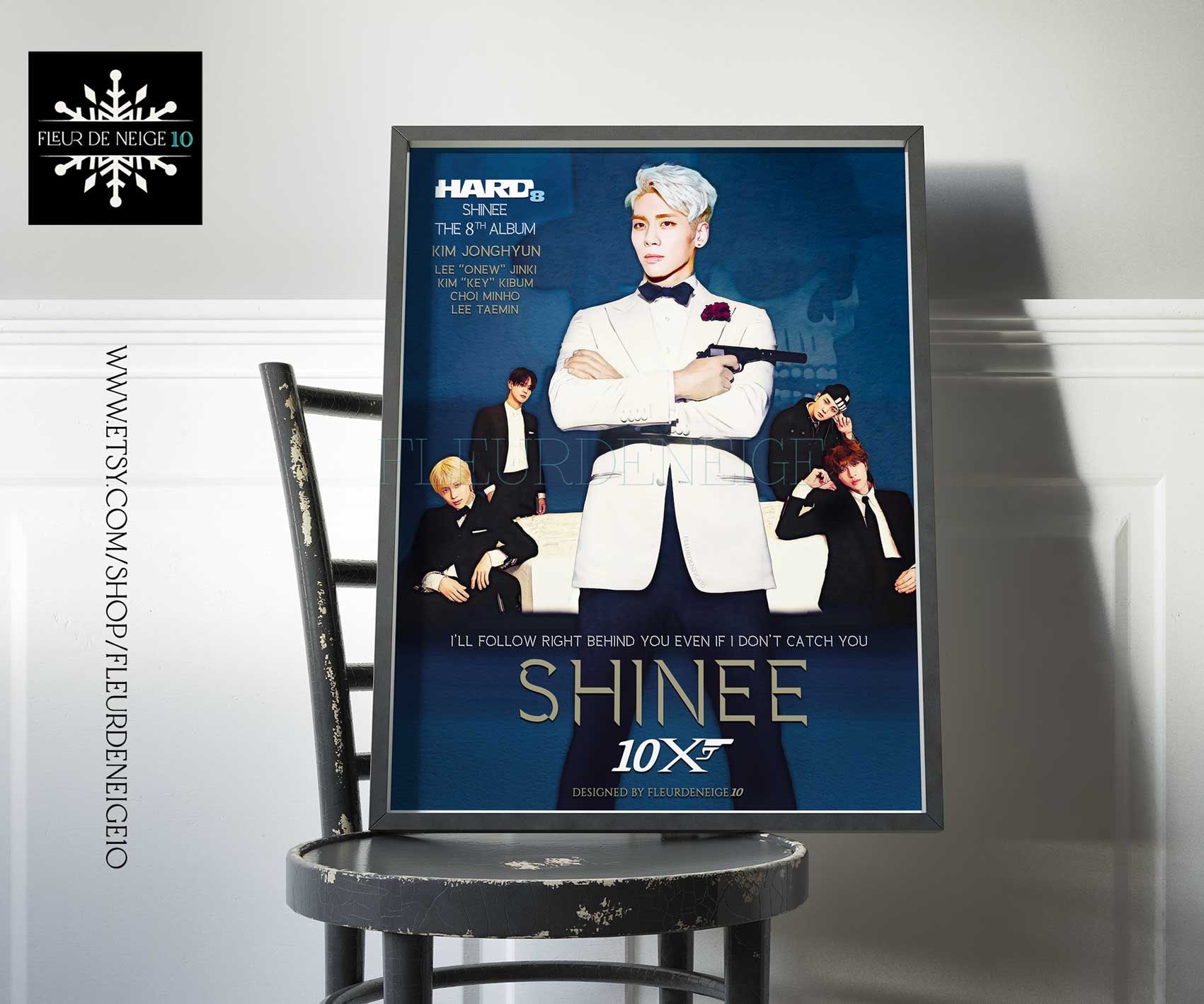 Shinee Kpop Jonghyun 007 James Bond Spectre Movie Poster Art Print Illustration Korean Pop Group ...
